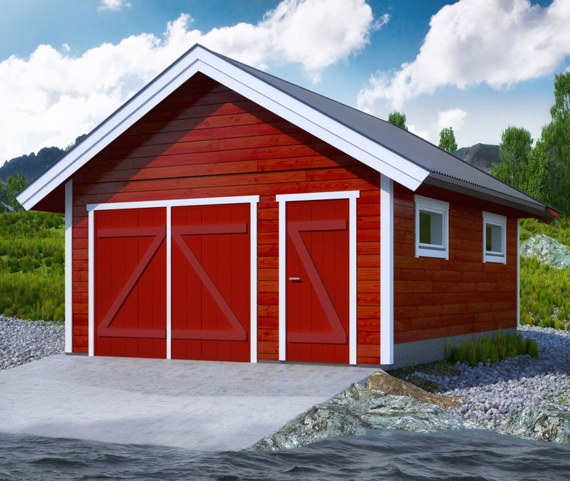 Naust - Garasje med slagporter - Igland Garasjen
